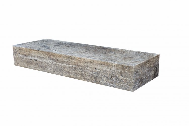 Silver Travertine Blockteps